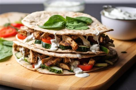 Premium Photo Vegan Gyro Sandwich On A Warm Flatbread