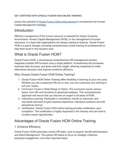 Ppt Get Certified With Oracle Fusion Hcm Online Training Powerpoint