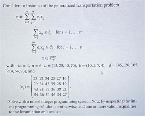 Solved Consider An Instance Of The Generalized