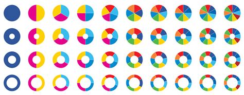 Multicolored Circular Charts For Infographics And Data Visualization