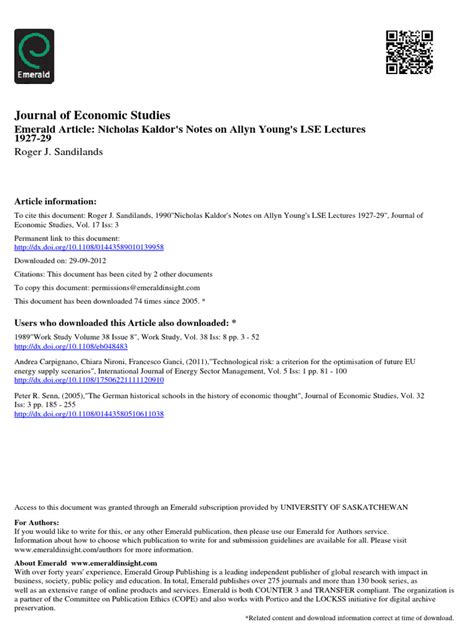 Nicholas Kaldors Notes On Allyn Youngs Lse Lectures 1927 29 Journal