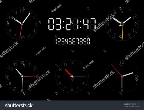 Set Analog Digital Clock Face On Stock Vector Royalty Free 1788142115 Shutterstock
