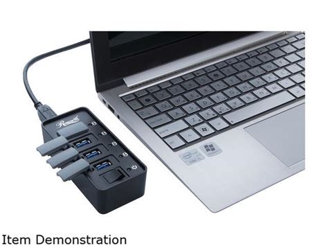 Rosewill 4 Port Usb 3 0 Hub With Anti Dust Rubber Caps And Led Indicator On Each Port 480mbps
