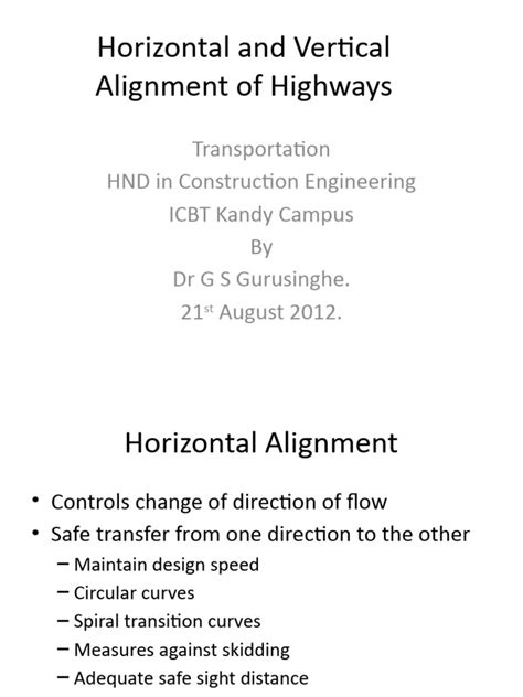 horizontal alignment pdf acceleration angle