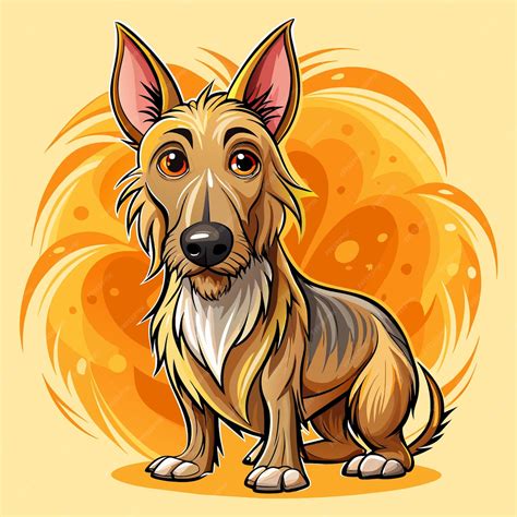 Un Perro Que Es Una Caricatura En Un Fondo Amarillo Vector Premium