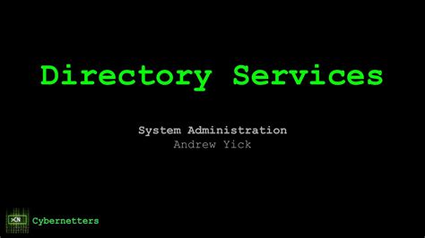 Sysadmin Course Directory Services Youtube