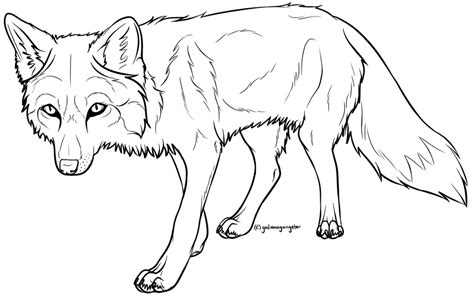 Line Drawing Fox At Manuel Hatchett Blog