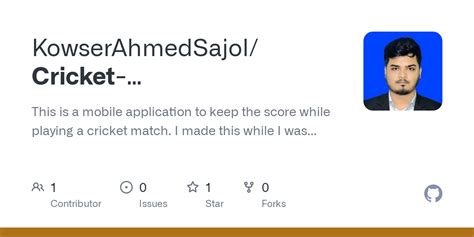 Github Kowserahmedsajolcricket Scoreboardmobile App This Is A