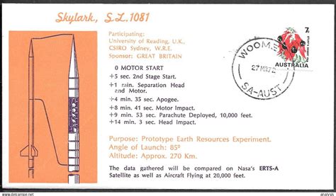 Lettres And Documents Australia Space Cover 1972 Rocket Skylark 1081