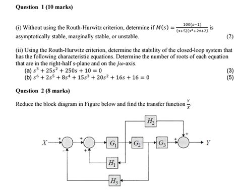 Solved Question 1 10 Marks I Without Using The Routh