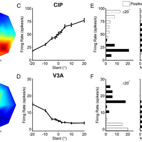 Surface Orientation Tuning Of Example Cip And V3a Neurons A And B