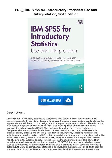 Pdf Ibm Spss For Introductory Statistics Use And Interpretation Sixth E By Summerkaurase Issuu