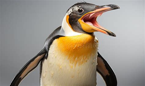 Close Up Of Penguin With Open Mouth Stock Image Image Of Background