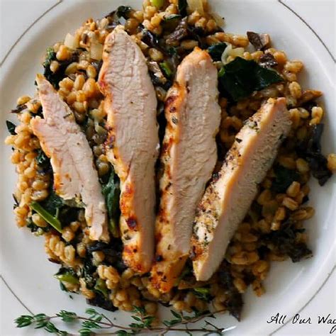 Grilled Rosemary Chicken With Farro Risotto