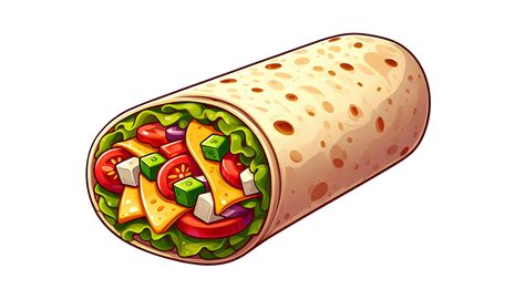 Burrito Illustration In Cartoon Style 51135887 Png