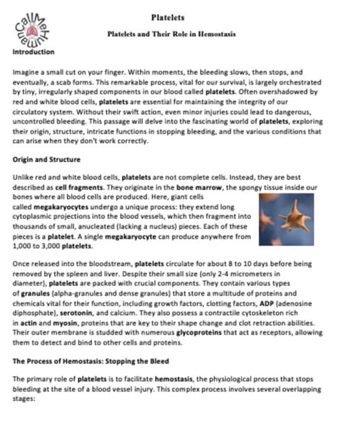 Platelets 100 Editable By Callmehuman Tpt