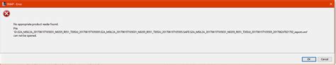 error message no appropriate product reader found snap step forum