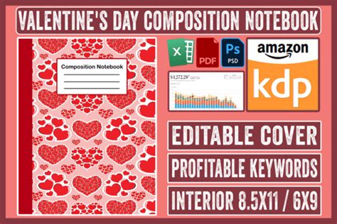 Valentine Composition Notebook Template Graphic By TEACHING WITH COMMITMENT Creative Fabrica