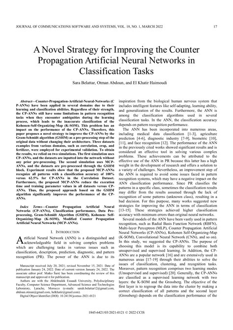 Pdf A Novel Strategy For Improving The Counter Propagation Artificial Neural Networks In