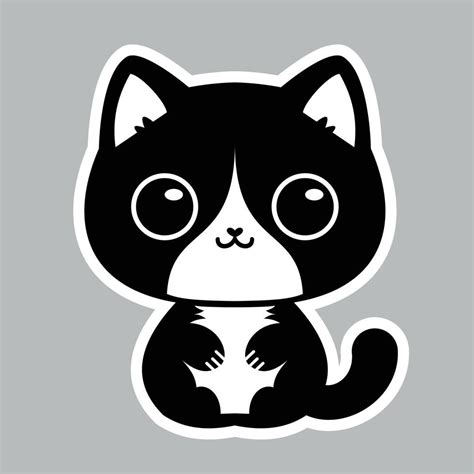 Black Anime Kitten 22746369 Vector Art At Vecteezy