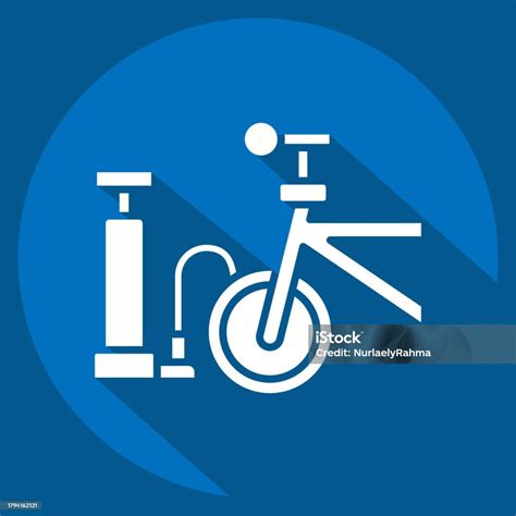 아이콘 공기 펌프 자전거 기호와 관련이 있습니다 긴 그림자 스타일 심플한 디자인 편집 가능 간단한 일러스트레이션 개념에 대한 스톡 벡터 아트 및 기타 이미지 Istock