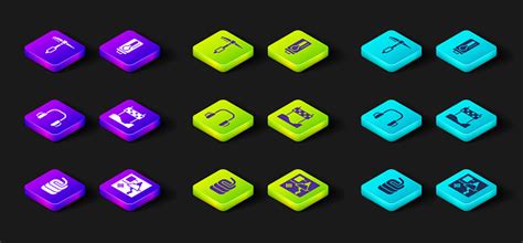 컬링 접힌지도 겨울 헤드폰 리본 결승선 기상 온도계 및 얼음 도끼 아이콘을위한 돌을 설정합니다 벡터 3차원 형태에 대한 스톡 벡터 아트 및 기타 이미지 Istock