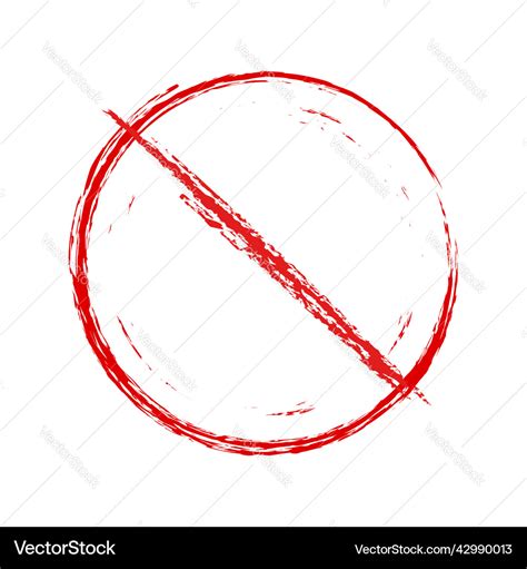 circle backslash empty brush prohibition vector image