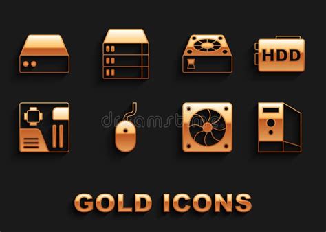 Set Computer Mouse Hard Disk Drive Hdd Case Of Computer Cooler