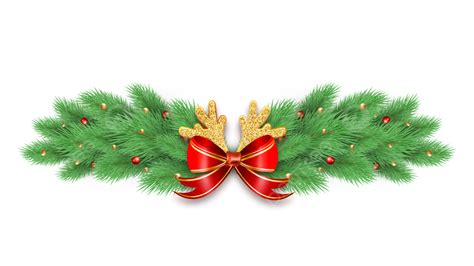 크리스마스 활과 소나무 가지 크리스마스 활 성탄절 Png 일러스트 및 Psd 이미지 무료 다운로드 Pngtree