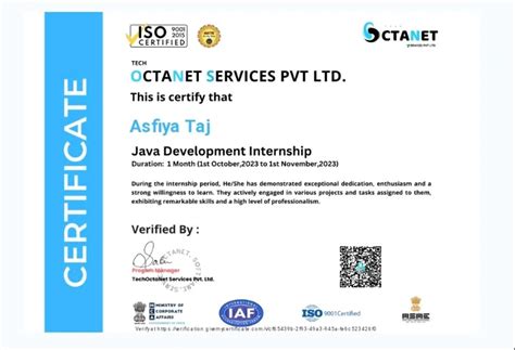 Asfiya Taj On Linkedin Intenship Octanetinternship