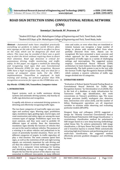 Road Sign Detection Using Convolutional Neural Network Cnn Pdf