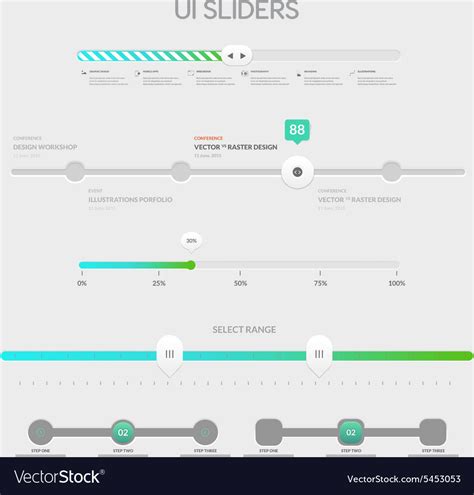 Ui Sliders Royalty Free Vector Image VectorStock