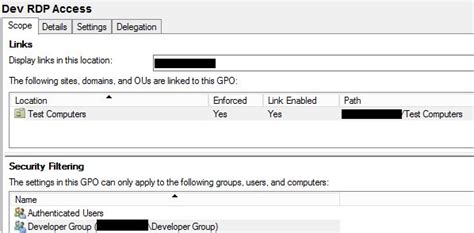 Active Directory Create Custom Group Policy To Control Rdp Access To