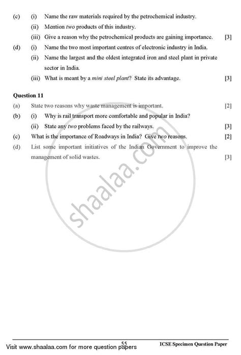 Geography 2012 2013 English Medium ICSE Class 10 Specimen Question Paper With PDF Download
