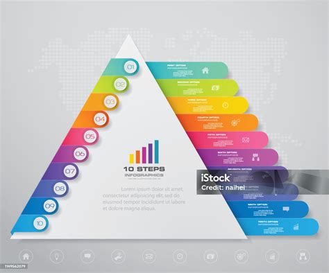 각 수준에서 텍스트에 대한 여유 공간이있는 10 단계 피라미드 Eps10 0명에 대한 스톡 벡터 아트 및 기타 이미지 0명 3차원 형태 Istock