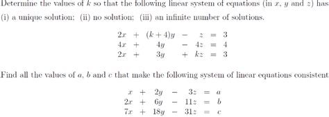 Solved Determine The Values Of K So That The Following Chegg