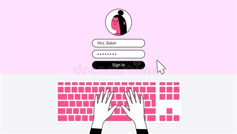 Female Hands Typing On Keyboard Vector Illustration Stock Vector Illustration Of Authorization