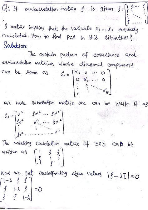 Principal Component Analysis Question Applied Multivariate Analysis