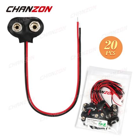 9v Battery Connector Snap Clip Power Adapter T Type I Type Dual Wire Holder Cable 9volt 15cm