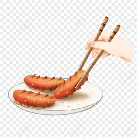 미식가 소시지를 먹는 Png 일러스트 무료 다운로드 Lovepik