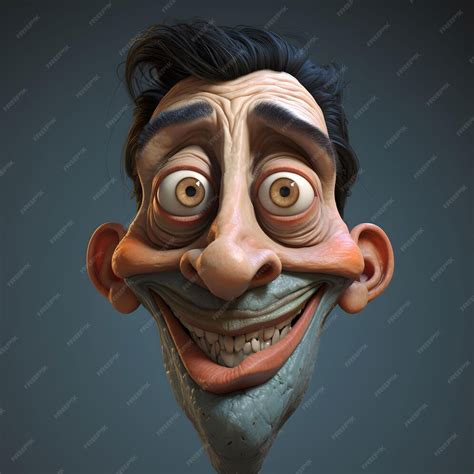 Premium Photo A Detailed Human Cartoon Face