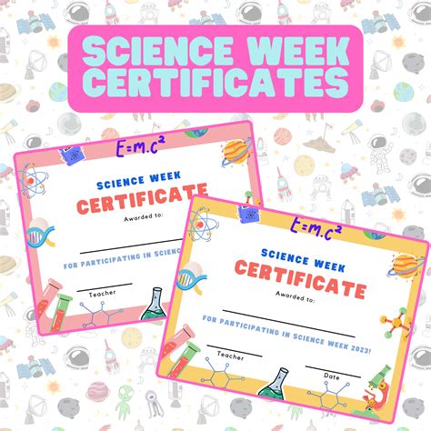 Mash Science Week 2024 Science Week Certificates
