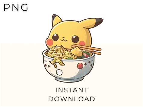 Png File Sweet Pokemon Pikachu Eating Ramen Png Popular Anime Character