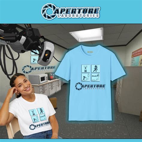Aperture Laboratories Portal 2 Video Game Inspired Unisex Hd Cotton™ T