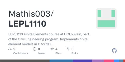 Github Mathis003lepl1110 Lepl1110 Finite Elements Course At Uclouvain Part Of The Civil