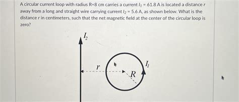 Solved A Circular Current Loop With Radius R Cm Carries A Chegg