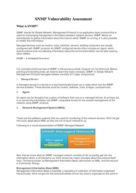 Snmp Vulnerability Assessment Pdf