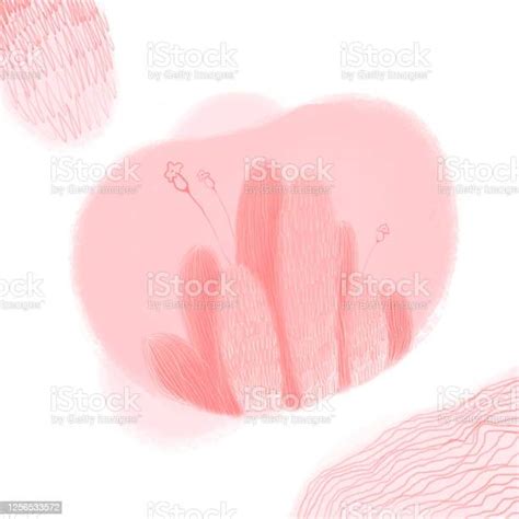 분홍색 꽃 잎 다채로운 봄 여름 디지털 일러스트 배경 화면 인쇄 카드 포스터에 대한 현대적인 단풍 풍경 배경 흰색 격리 된