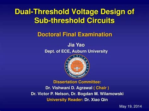 ppt dual threshold voltage design of sub threshold circuits