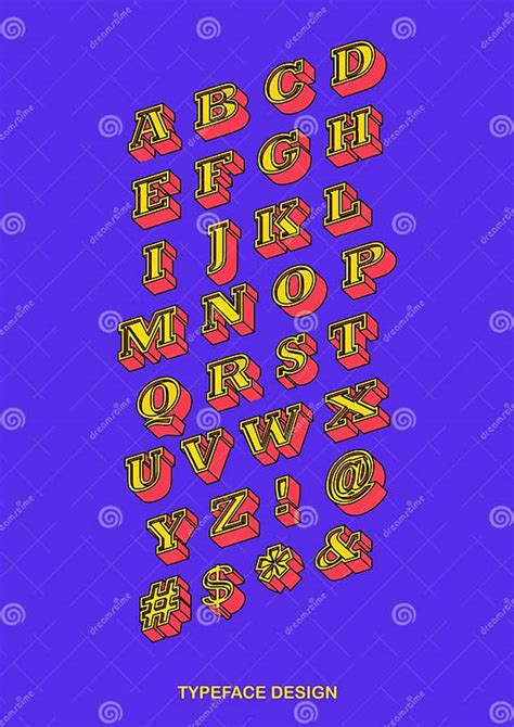 Tipografía Colorida Isométrica Plana De Los Trazos De Pie Con El Esquema Negro Vect Ilustración